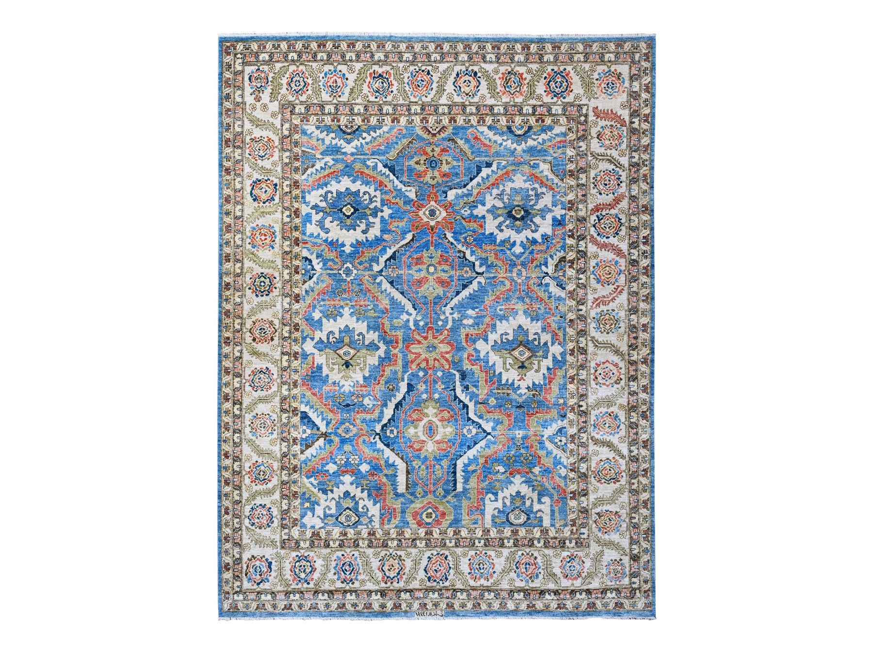 Cornflower Blue Peshawar Oushak 9'x12' – Brimfield Rugs